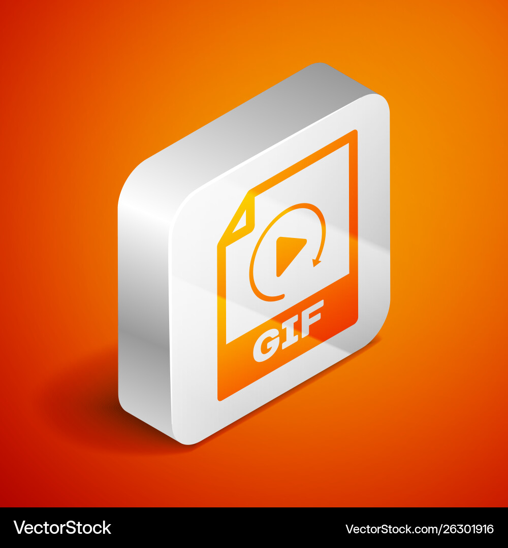 Isometric gif file document icon download gif Vector Image