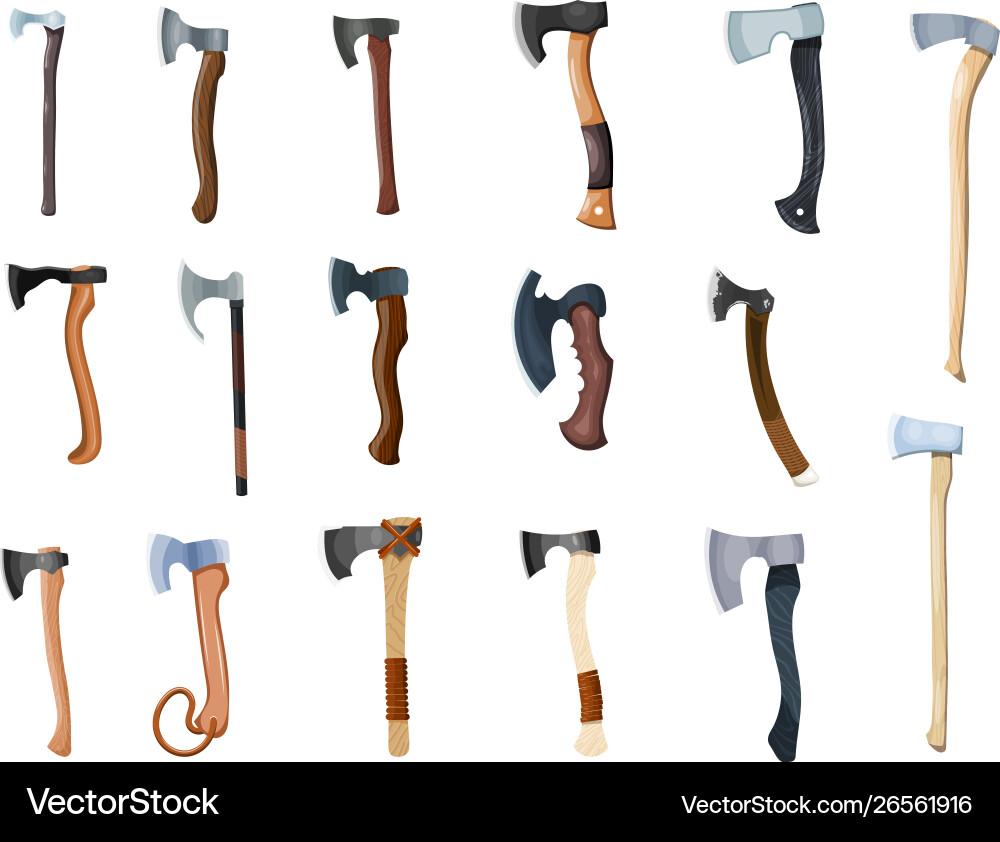 Large collection color images axes Royalty Free Vector Image