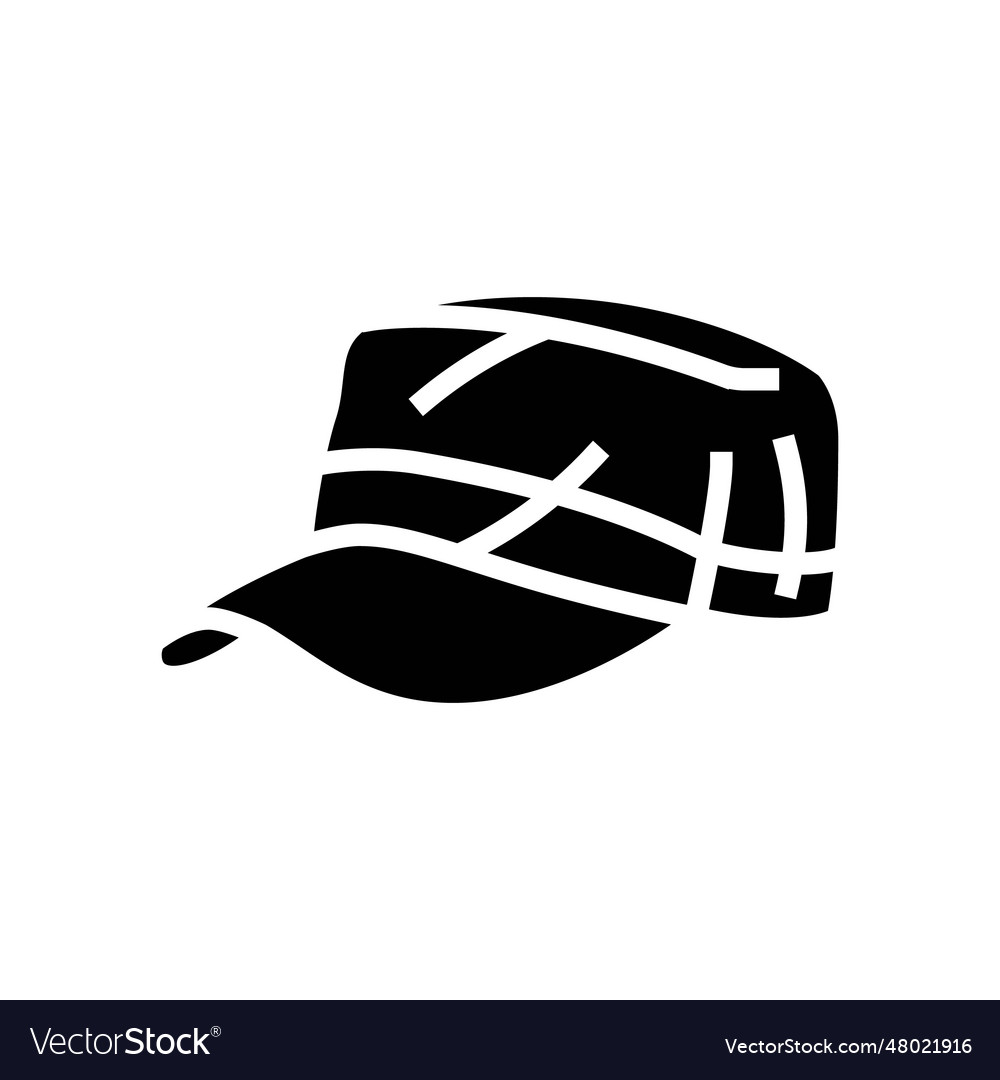 Military hat cap glyph icon Royalty Free Vector Image