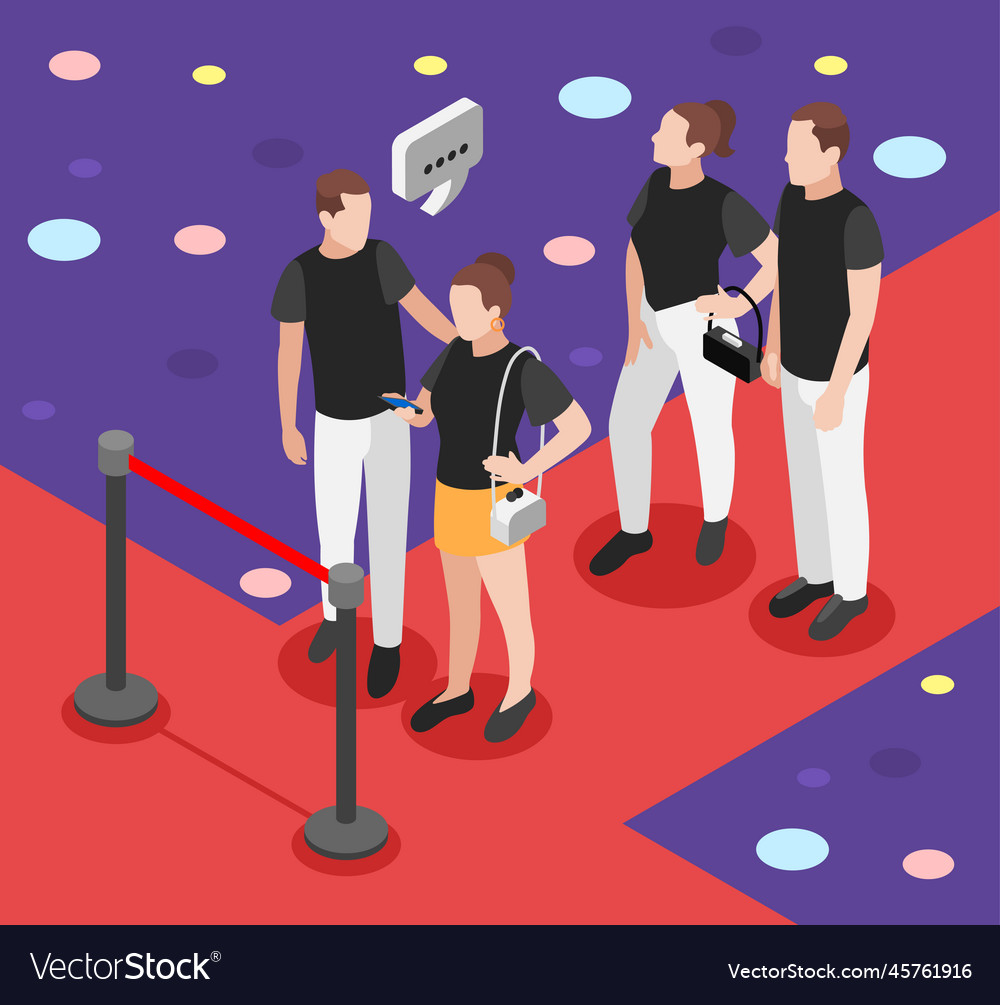 Queue isometric colored composition Royalty Free Vector Queue isometric colored composition Royalty Free Vector