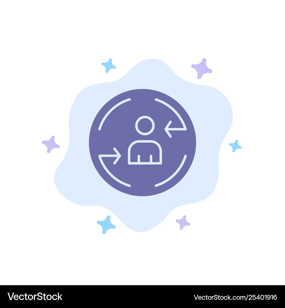 Returning visitor digital marketing blue icon Vector Image