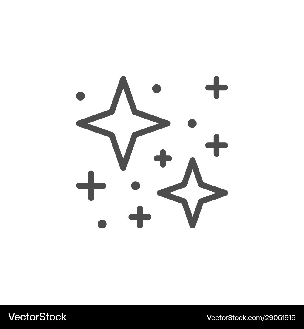 Sparkling and twinkling line outline icon Vector Image
