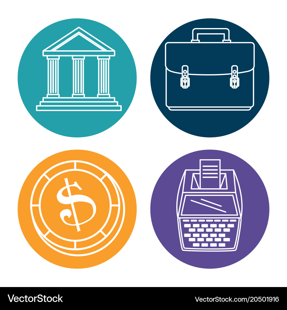 Tax return time set icons Royalty Free Vector Image