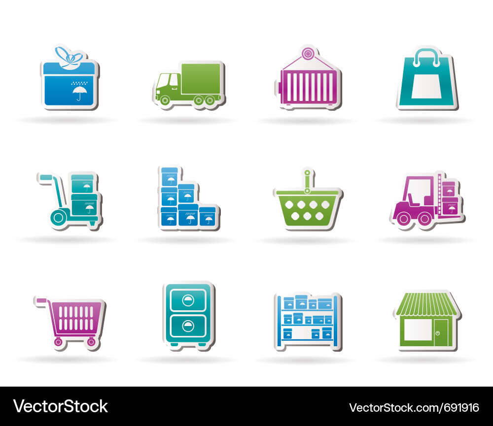 Transportation and shipping icons Royalty Free Vector Image