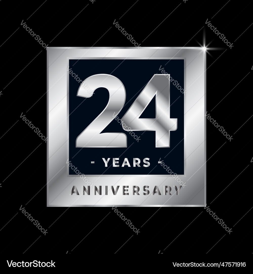 Twenty four years anniversary celebration emblem Vector Image