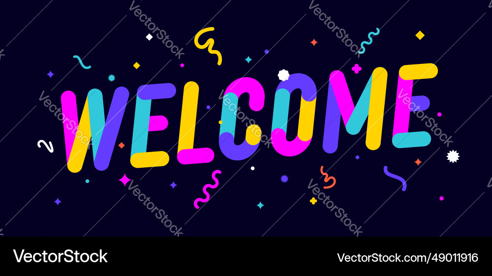 Welcome greeting card hello hi Royalty Free Vector Image