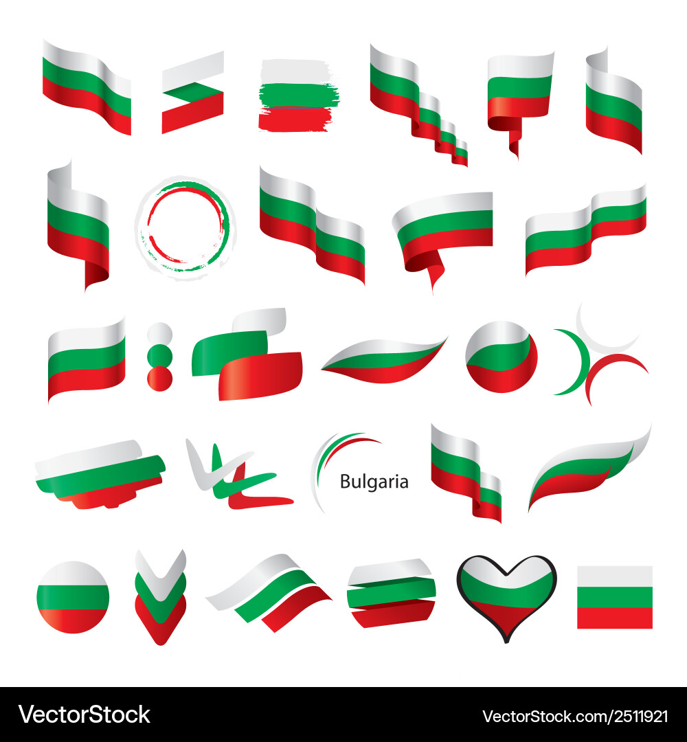 Biggest collection of flag bulgaria Royalty Free Vector