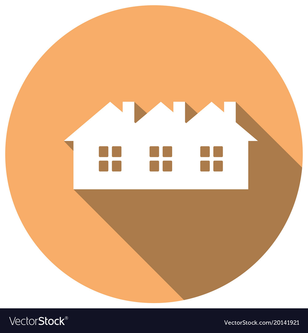 Building icon with long shadow Royalty Free Vector Image