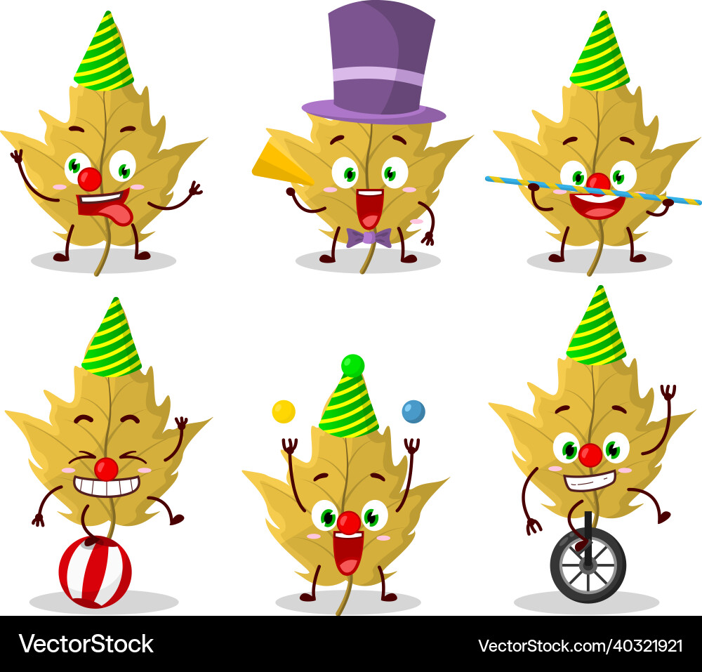 Cartoon character of maple yellow leaf Royalty Free Vector