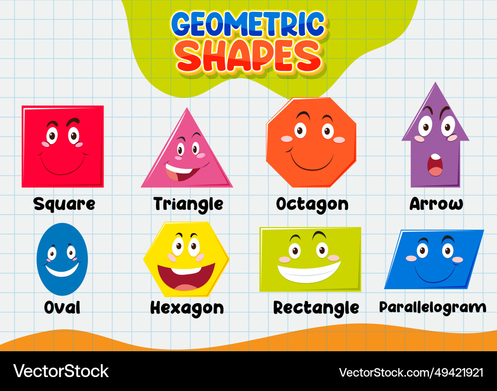 Children cartoon with geometric shapes Royalty Free Vector