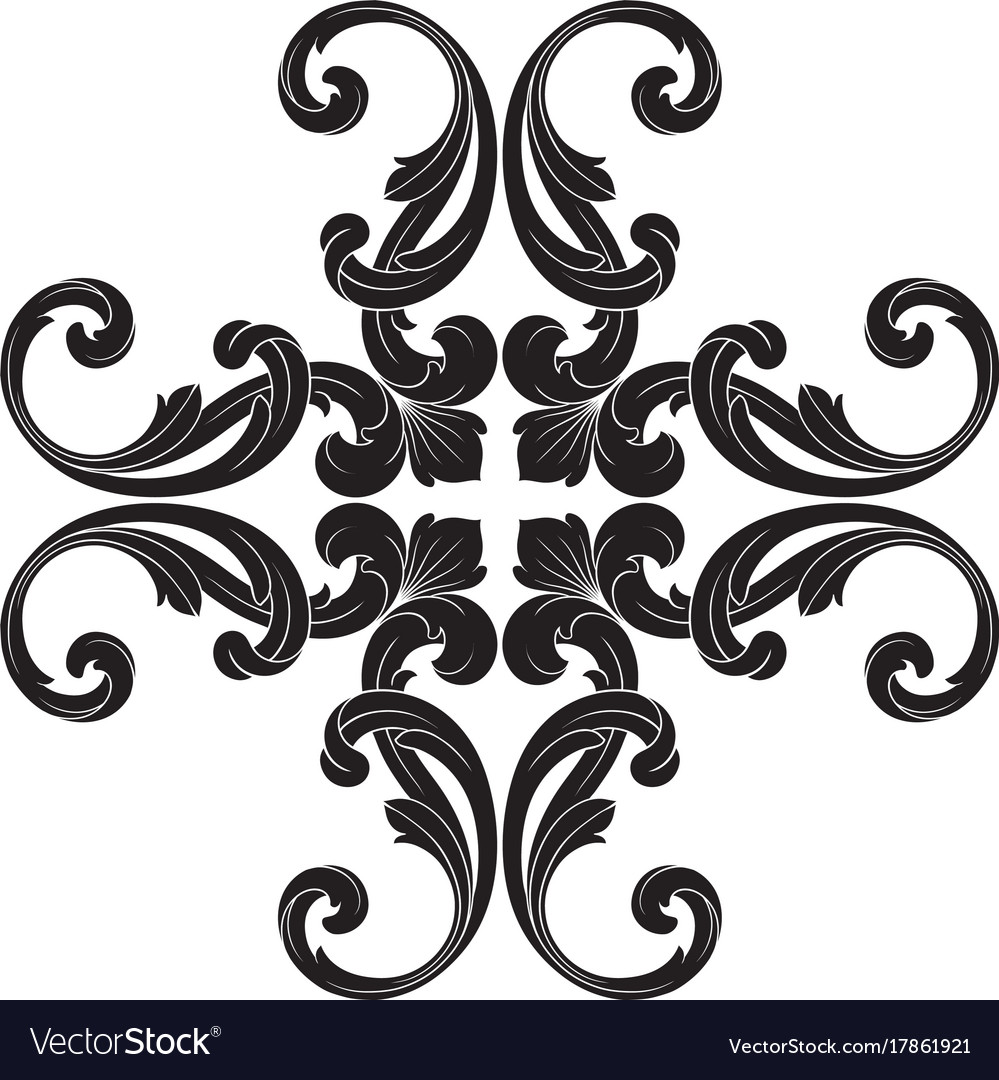 Classical baroque ornament Royalty Free Vector Image