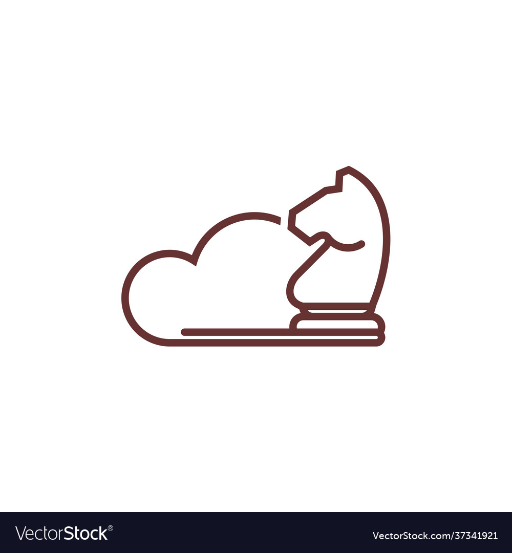 Cloud chess logo design creative chess logo Vector Image