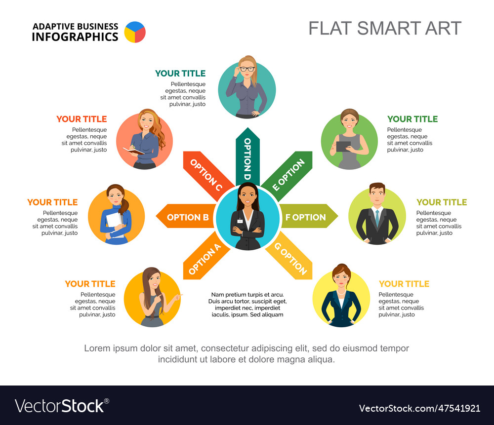 Company team process chart template Royalty Free Vector