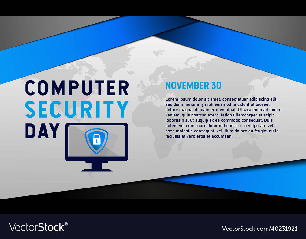 Computer security day background november 30 Vector Image