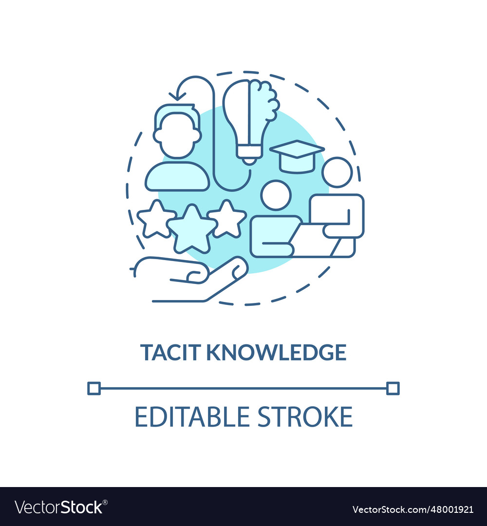 Customizable tacit knowledge blue linear icon Vector Image Customizable tacit knowledge blue linear icon Vector Image
