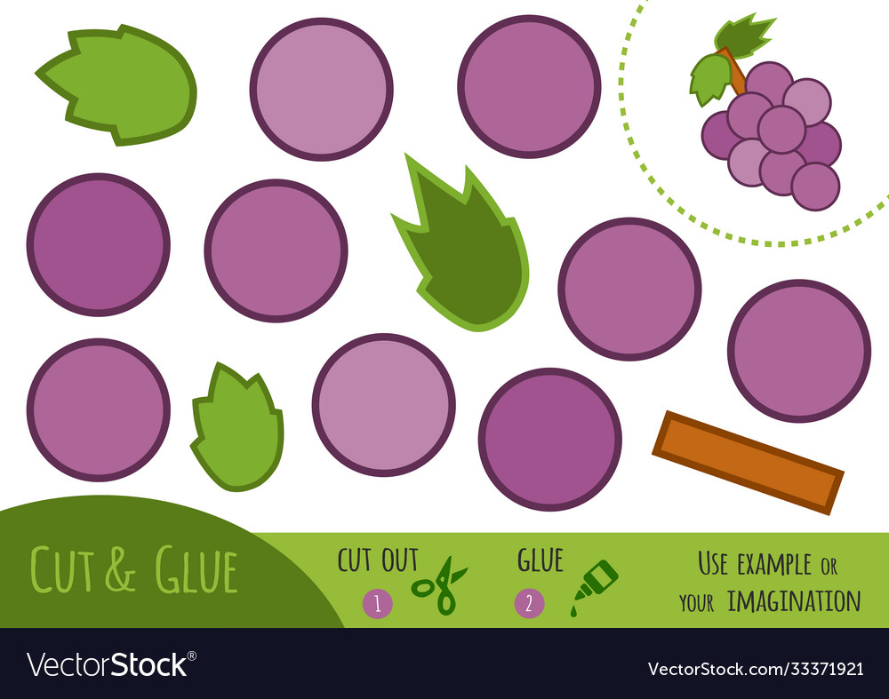 Education paper game for children grapes Vector Image