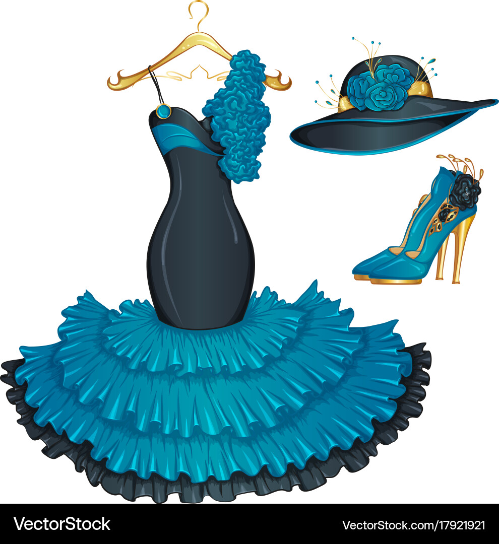 Fashion evening dress Royalty Free Vector Image