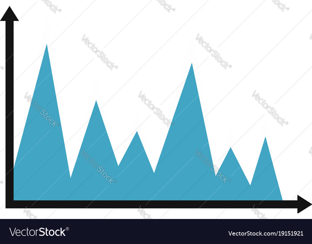 Finance graph icon flat Royalty Free Vector Image