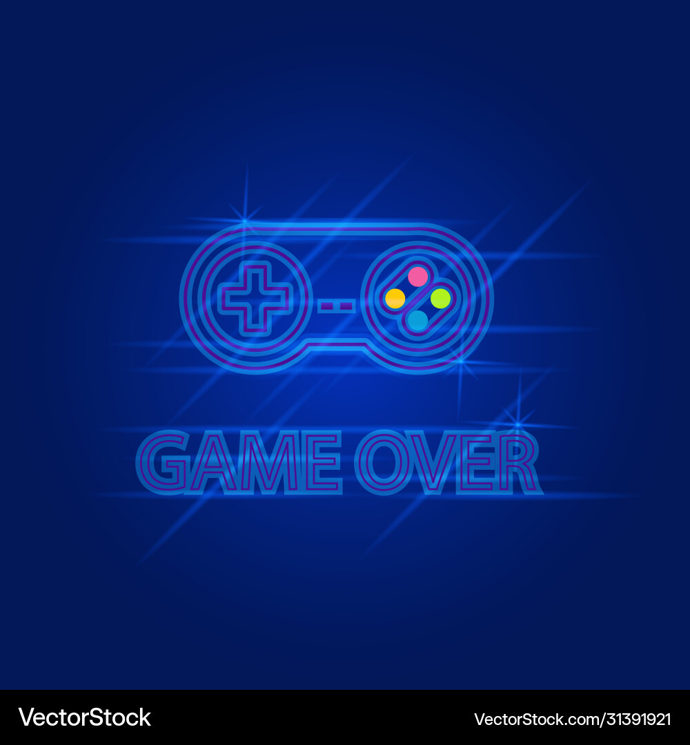 Game over abstract technology interface banner Vector Image