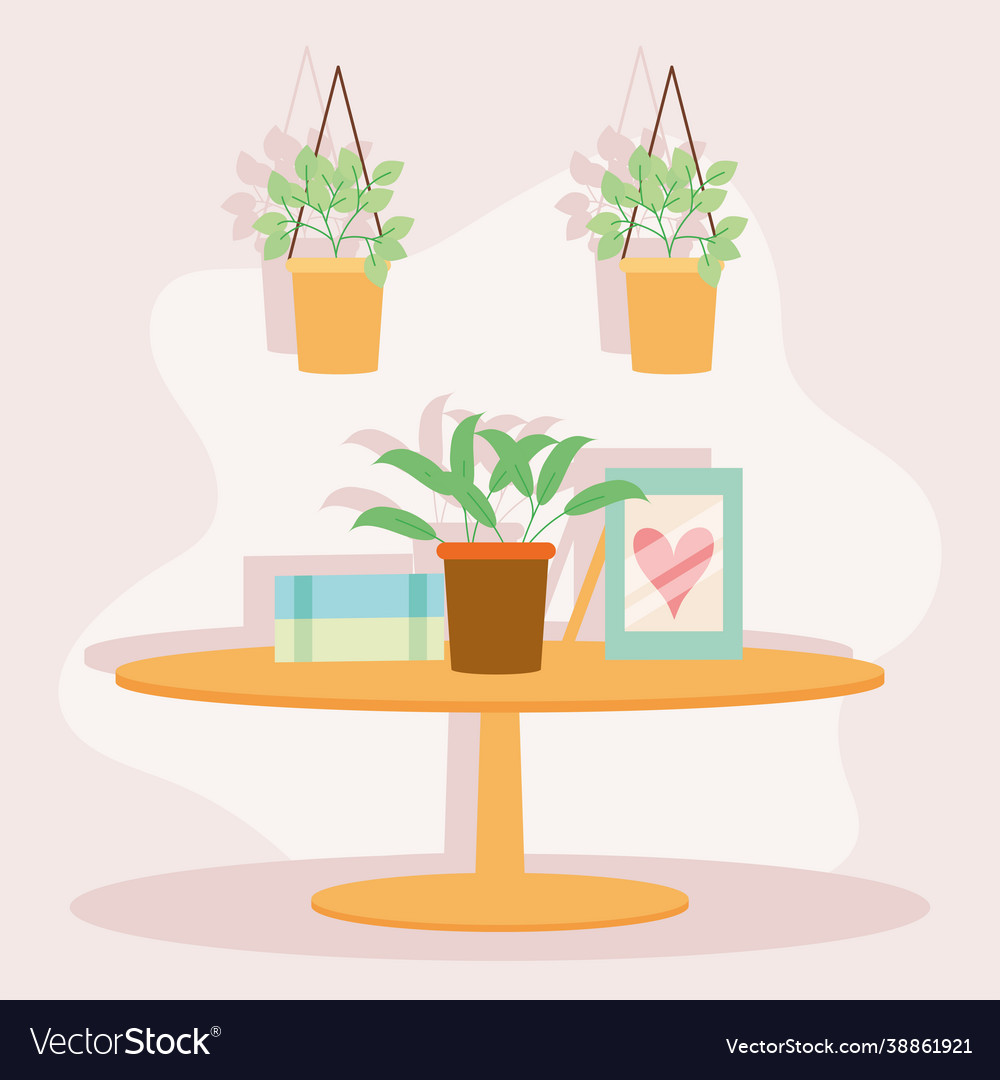 Home decor table Royalty Free Vector Image - VectorStock