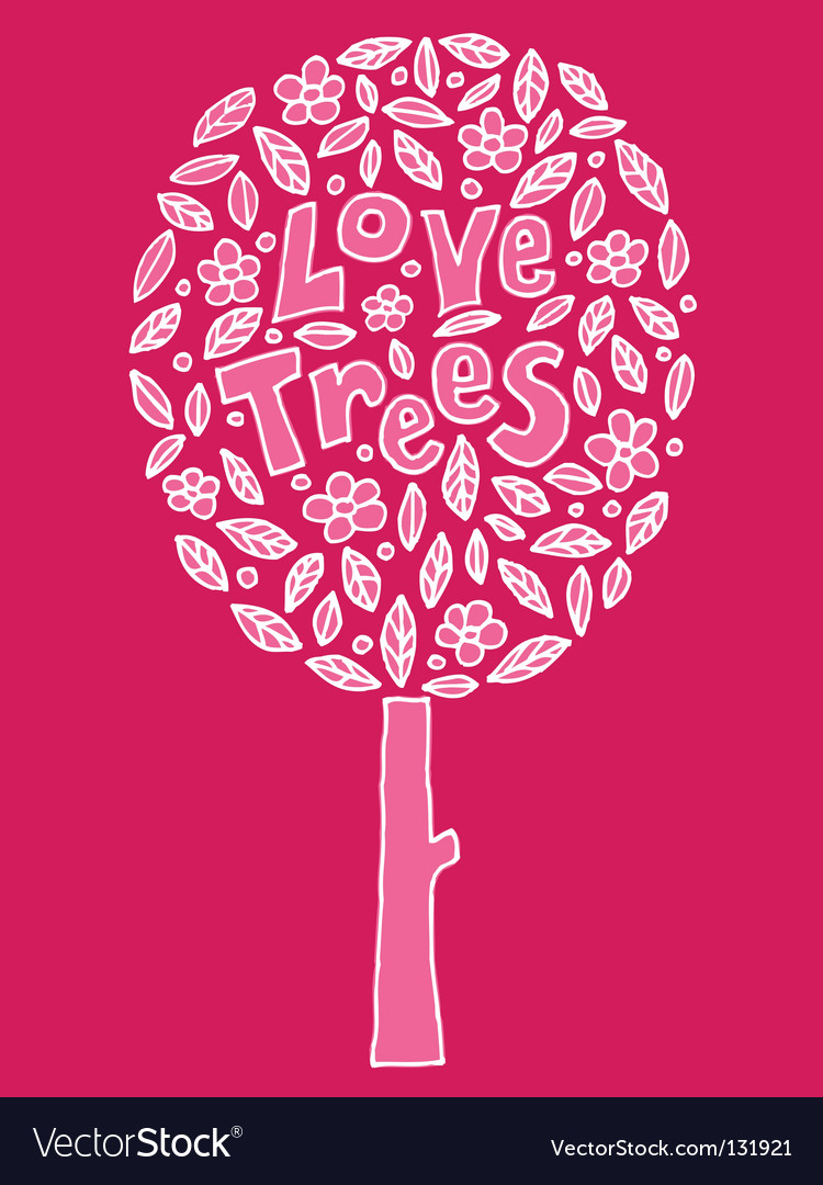 Love trees Royalty Free Vector Image - VectorStock
