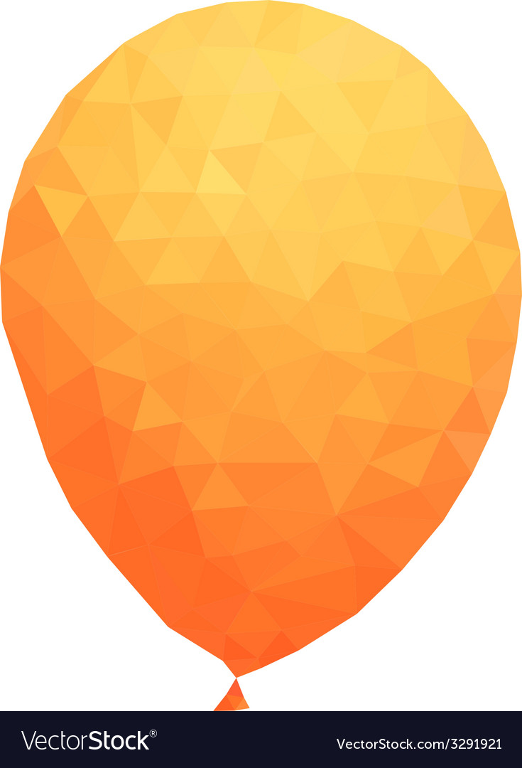 Polygonal orange balloon Royalty Free Vector Image
