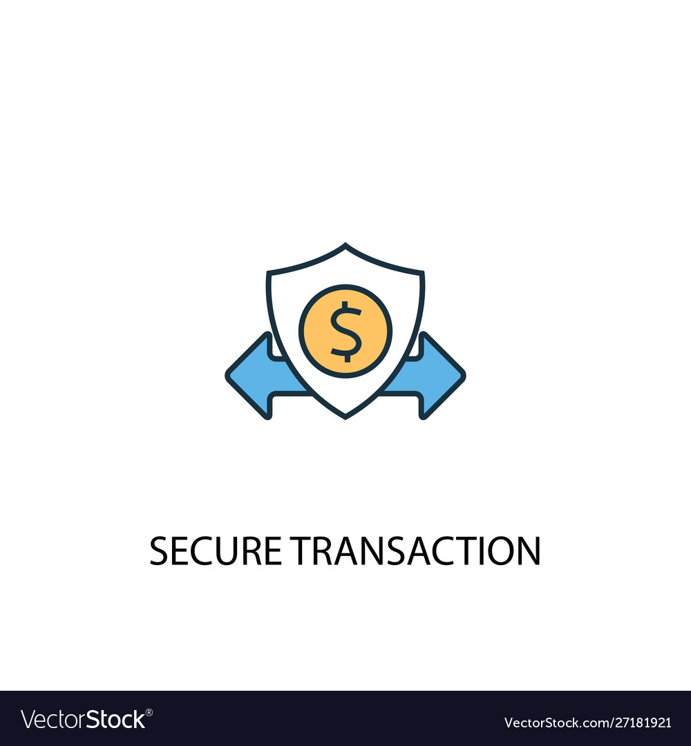 Secure transaction concept 2 colored line icon Vector Image Secure transaction concept 2 colored line icon Vector Image