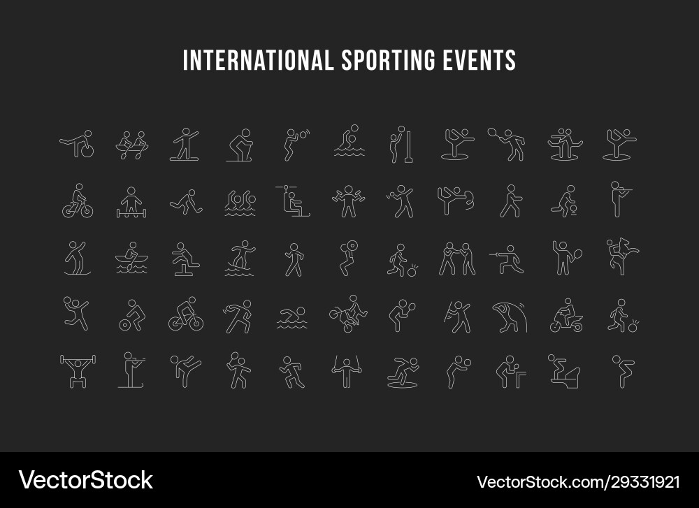 Set line icons international sporting events Vector Image