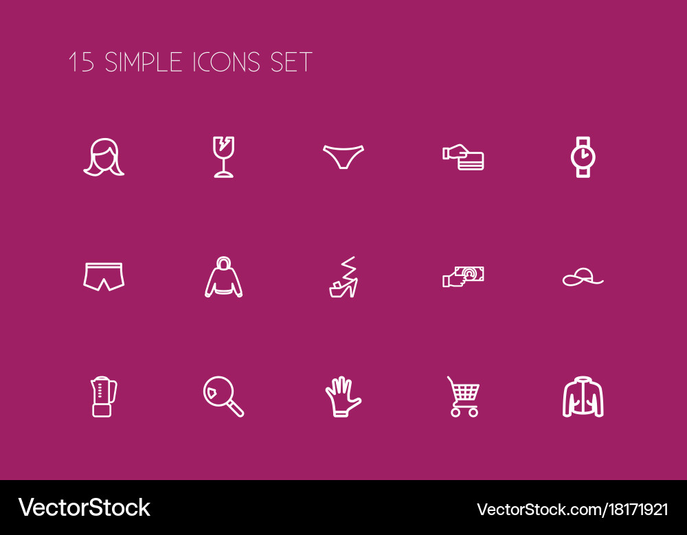 Set of 15 editable trade outline icons includes Vector Image