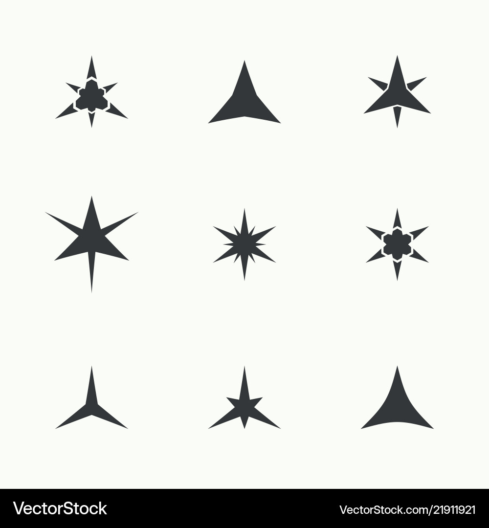 Set of sparkle lights stars Royalty Free Vector Image
