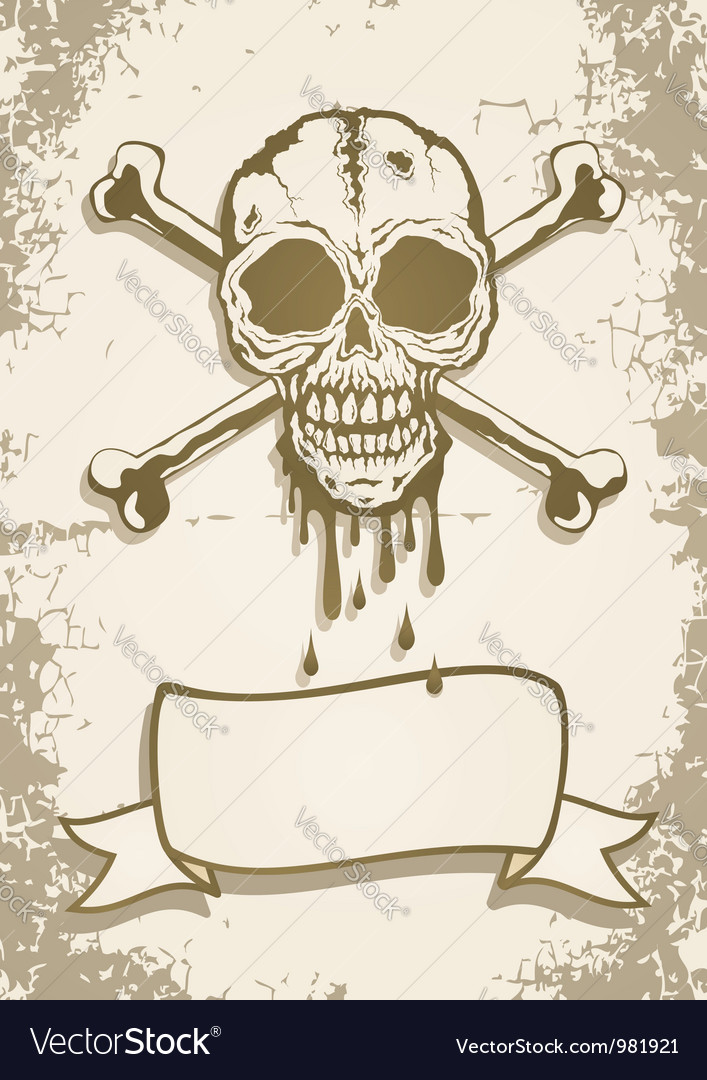Skull scroll Royalty Free Vector Image - VectorStock