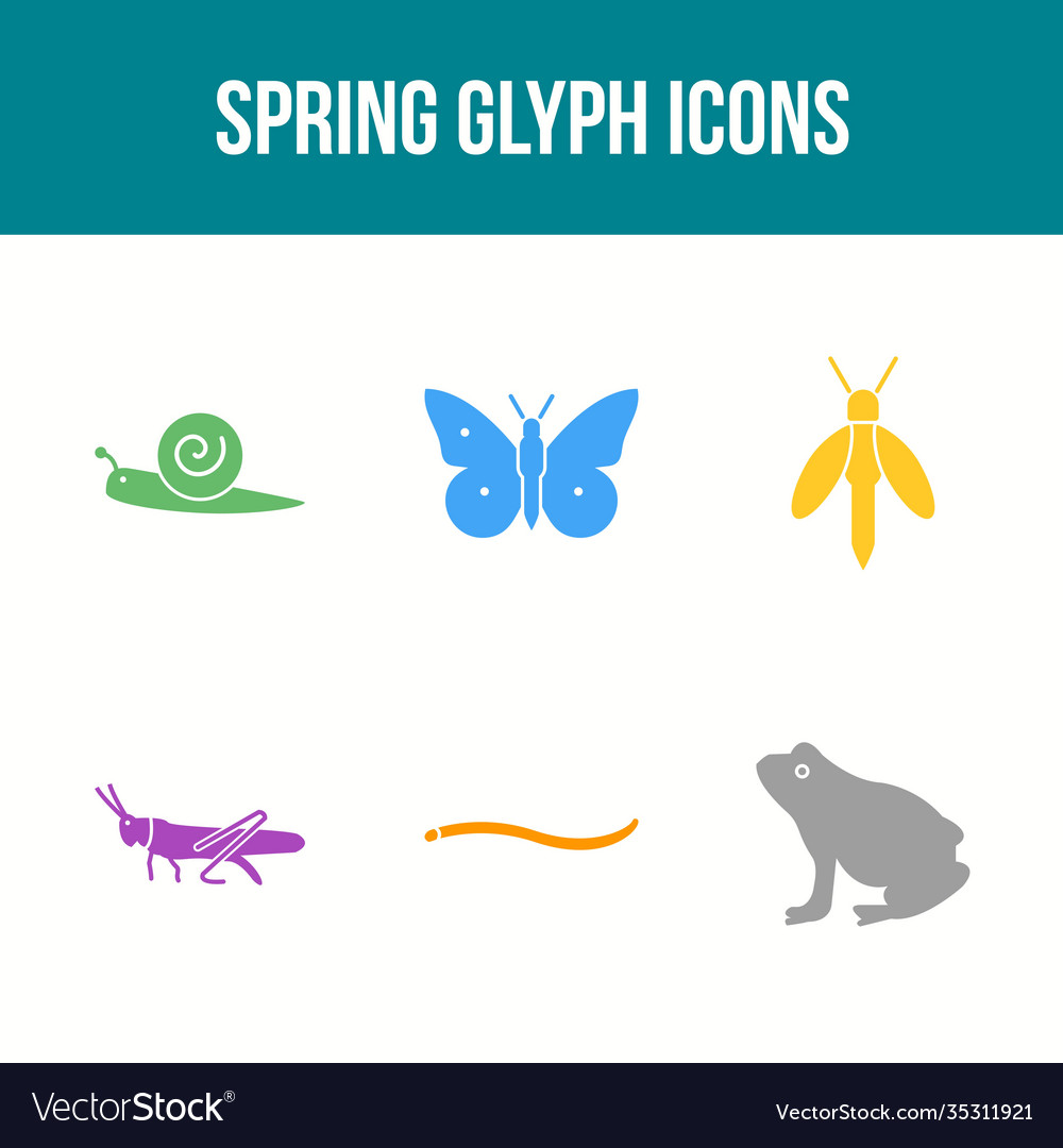Unique spring icon set Royalty Free Vector Image