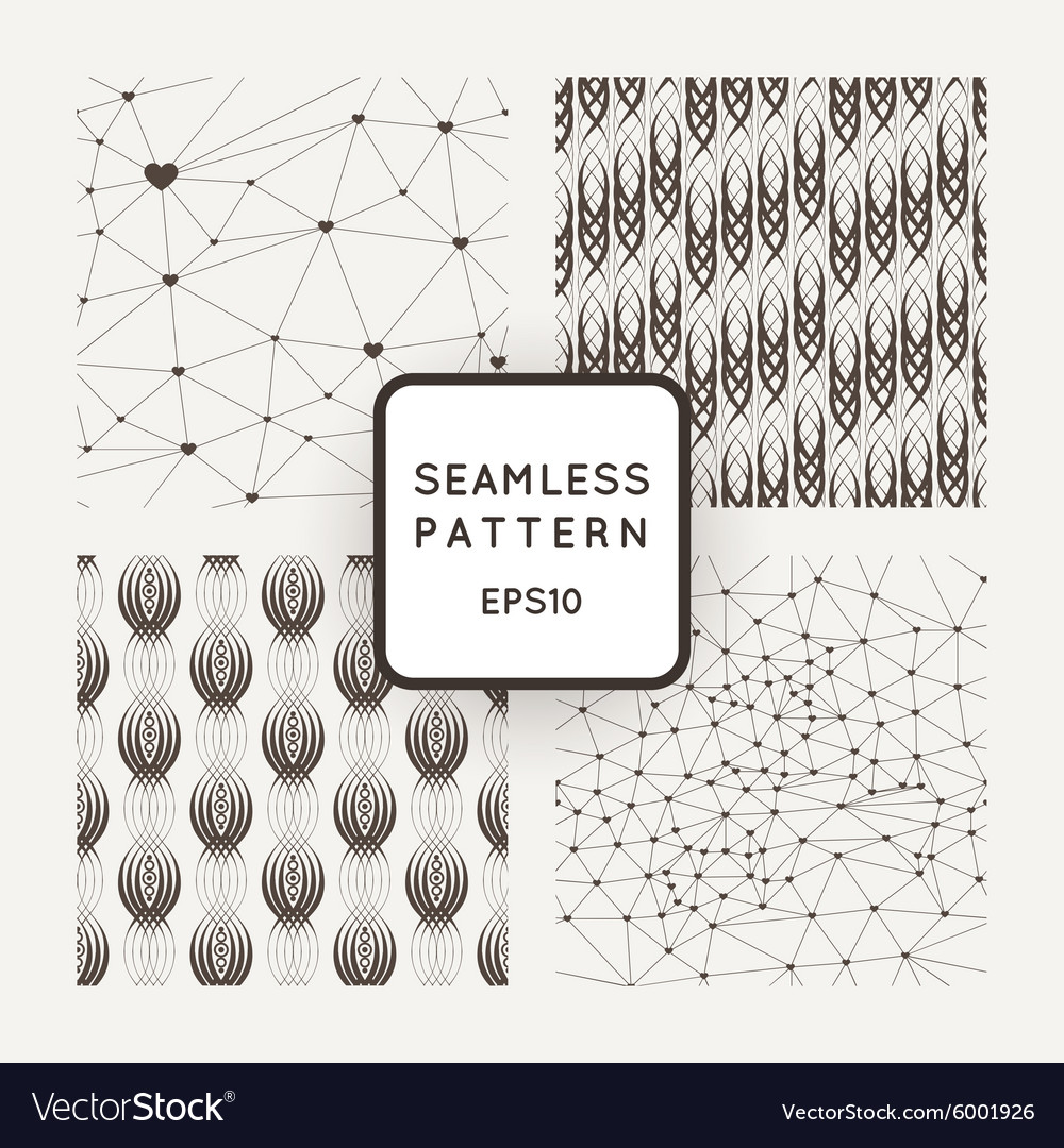 A set of four seamless patterns polygons Vector Image