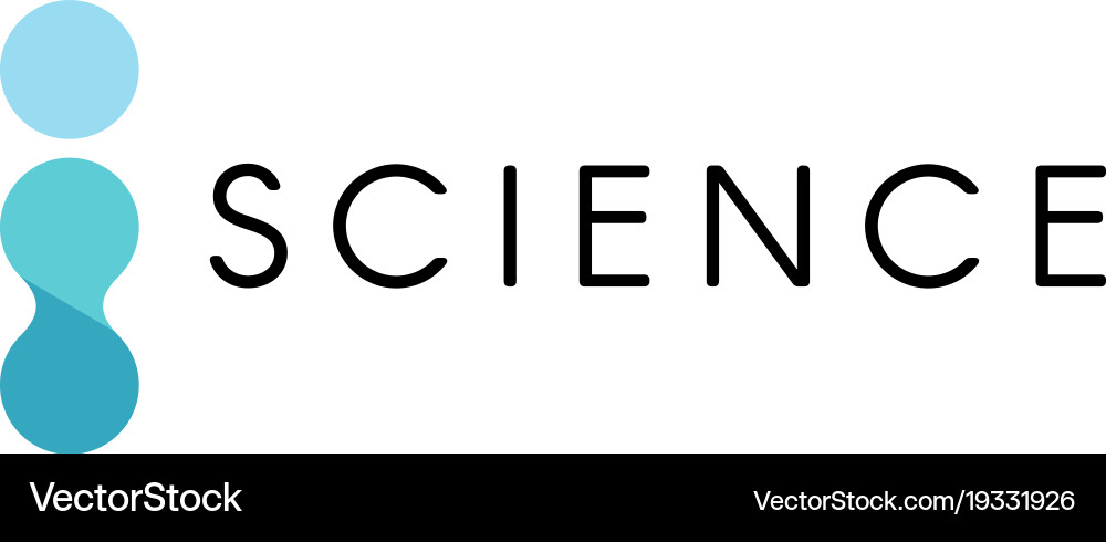 Abstract blue turquoise color science logo Vector Image