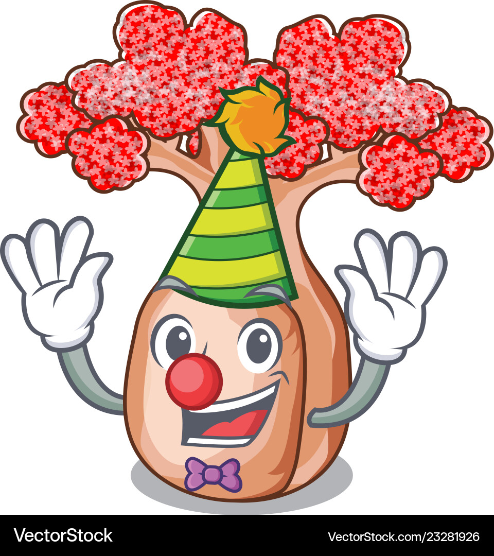 Clown bottle shaped tree on a cartoon Royalty Free Vector