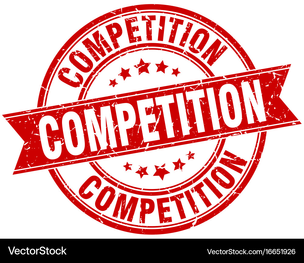 Competition round grunge ribbon stamp Royalty Free Vector