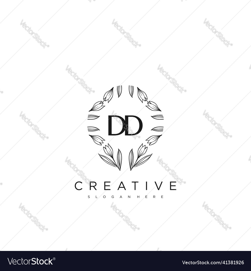 Dd initial letter flower logo template premium art