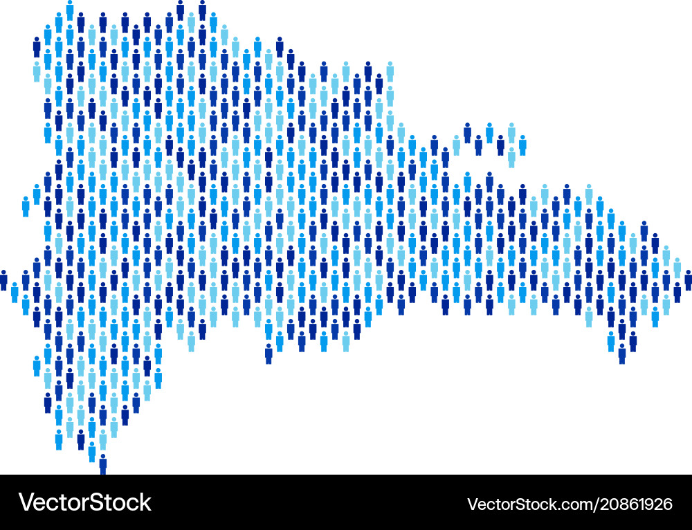 Dominican republic map population demographics Vector Image