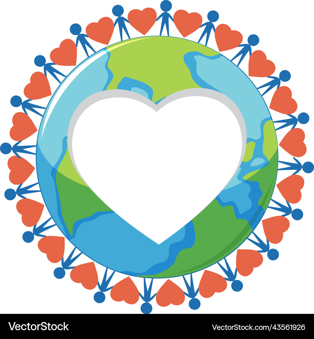 Earth globe symbol with heart Royalty Free Vector Image