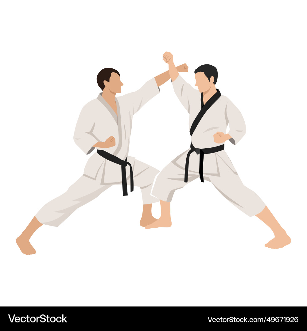 Fighting training in karate karate is a martial Vector Image