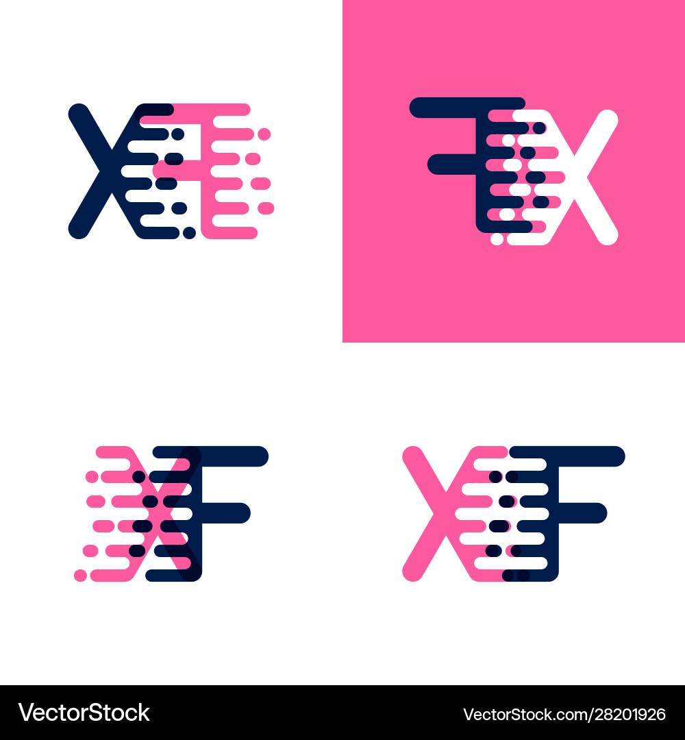 Fx letters logo with accent speed in pink Vector Image