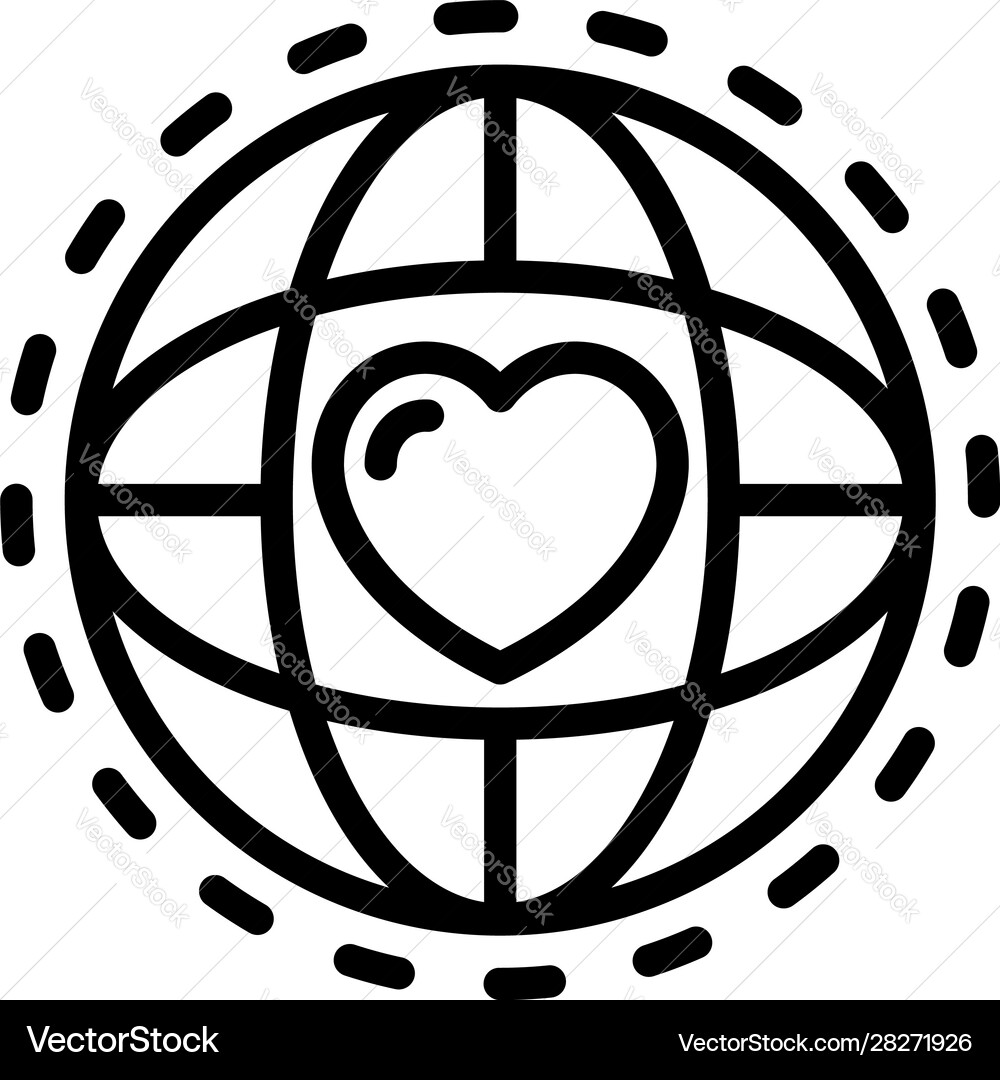Global friendship icon outline style Royalty Free Vector