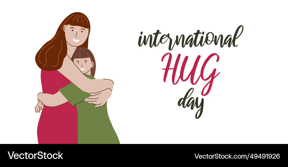 International hug day with two people Royalty Free Vector