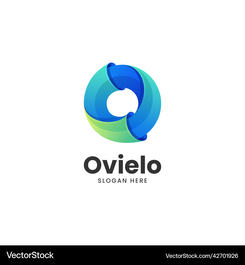 Logo letter o gradient colorful style Royalty Free Vector