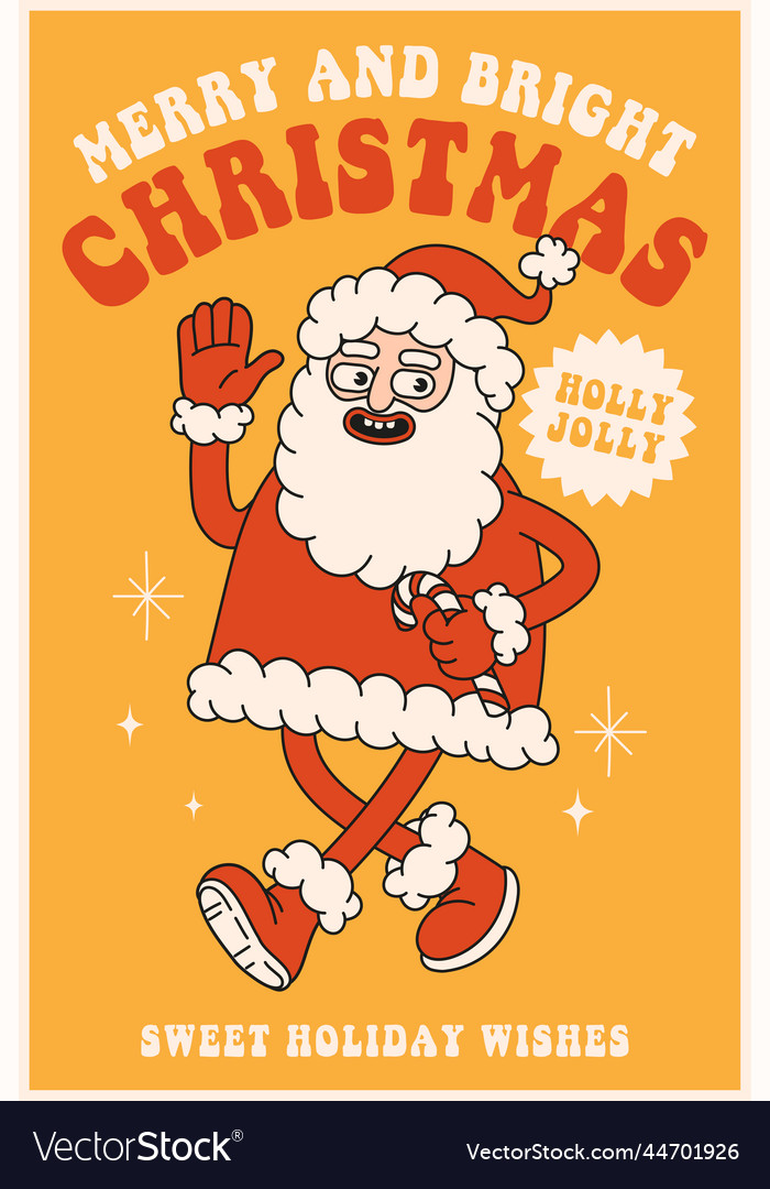 Merry christmas and happy new year santa claus Vector Image
