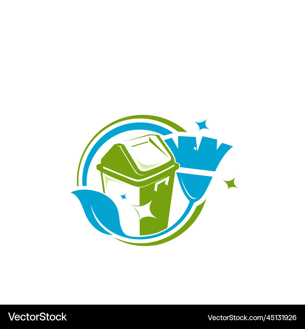 Minimalist cleaning service art logo Royalty Free Vector