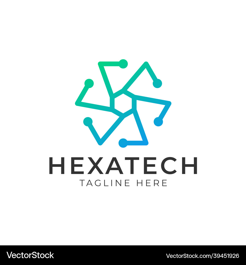 Modern hexagon tech logo designs concept Vector Image