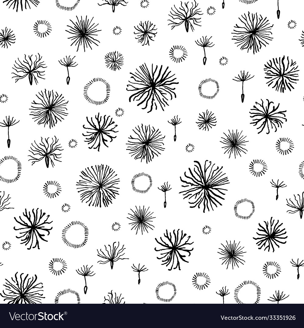 Seamless pattern with ink drawn fuzz elements Vector Image
