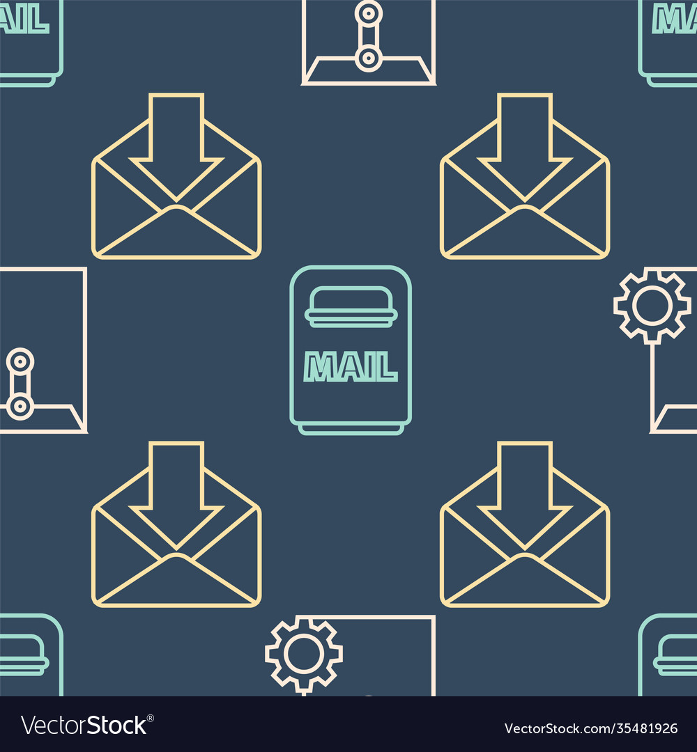 Set line envelope setting envelope and mail box Vector Image Set line envelope setting envelope and mail box Vector Image