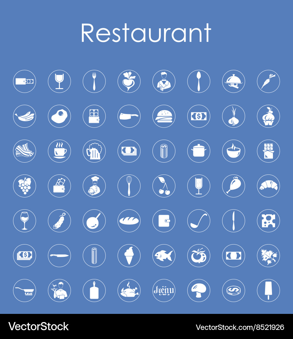 Set of restaurant simple icons Royalty Free Vector Image
